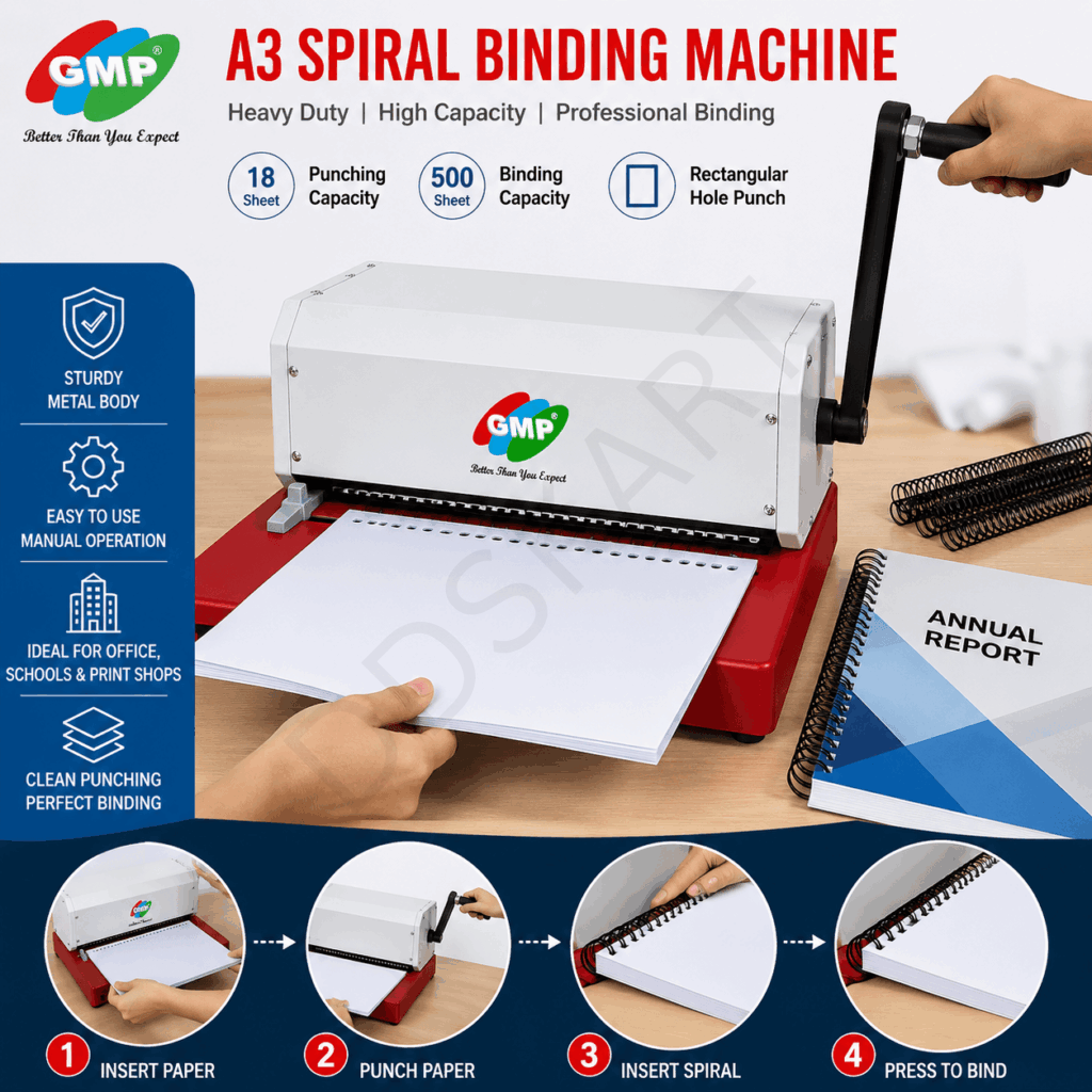 GMP A3 Spiral Binding Machine –18 Inch Heavy Duty Binder