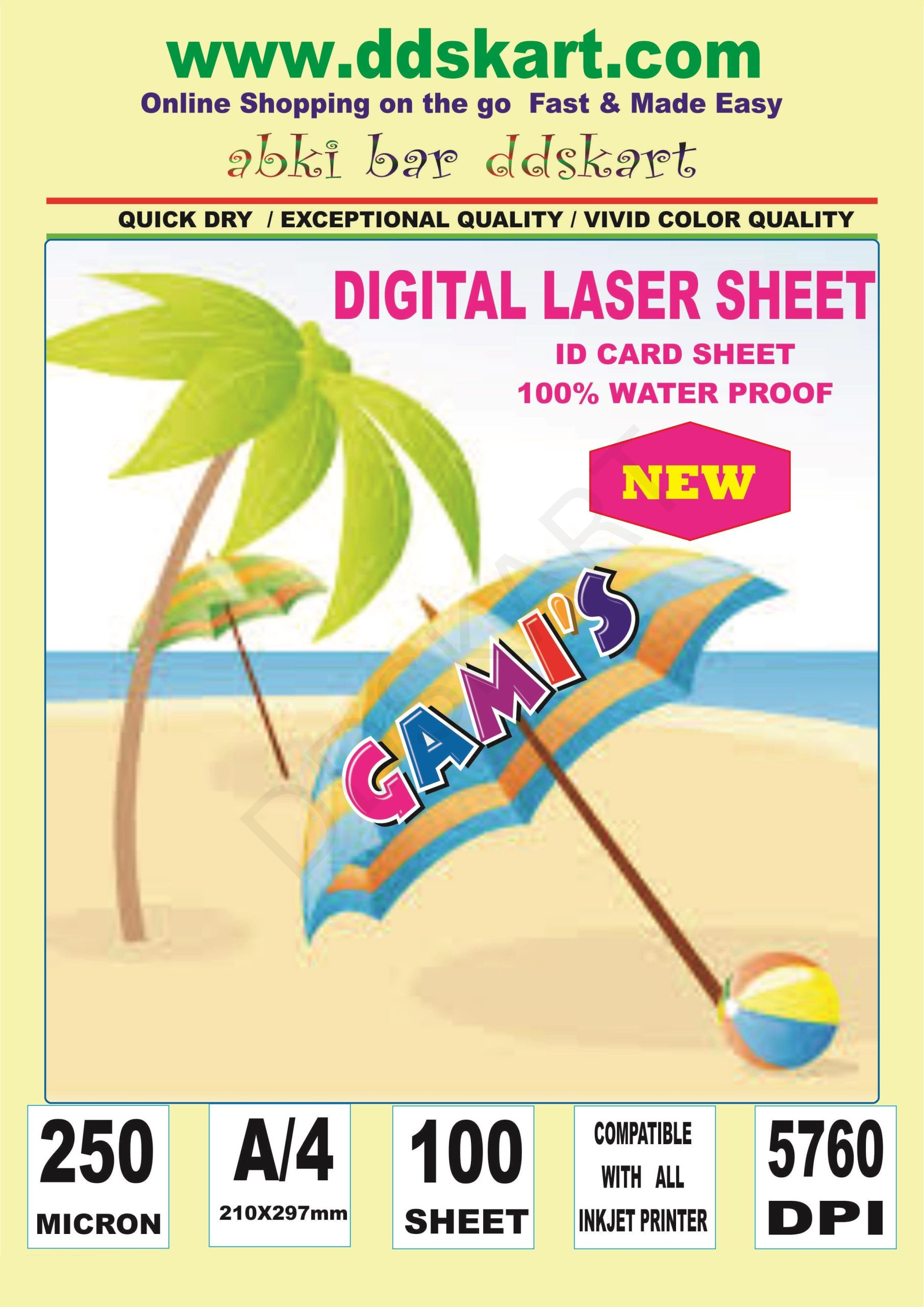 DDS Laser Teslin ID Card Synthetic Sheets –100 Sheet Waterproof